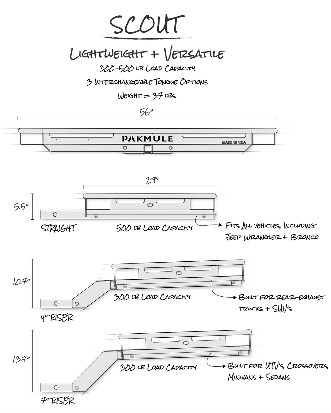Heavy-Duty Hitch Cargo Carriers | PAKMULE - Made in the USA – PAKMULE